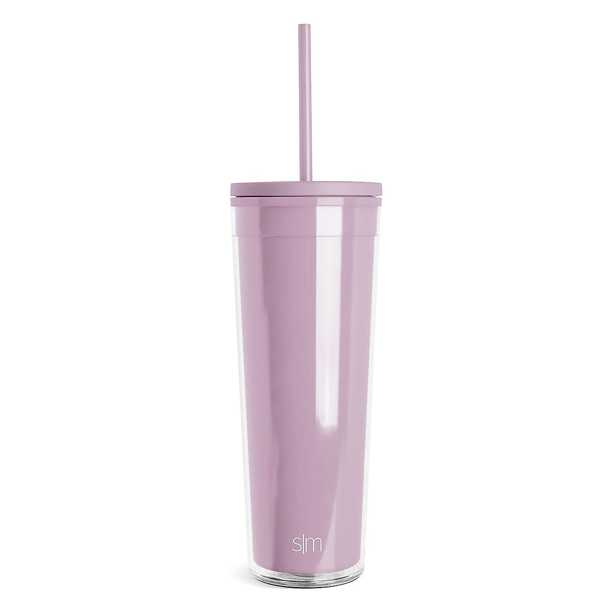 Simple Modern Plastic Tumbler with Lid and Straw | Reusable BPA Free Iced Coffee Cups Double Wall Smoothie Cup | Gifts for Women Men Him Her | Classic Collection | 24oz | Lavender Mist