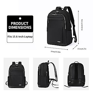 GOLF QUALITY Large Capacity Laptop Backpack for Women Travel Work Computer Bookbag Stylish Casual Daypack Fits 15.6 Inch Notebook(Black)