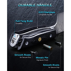 KYOKU 10" Scimitar Knife, Gin Series Cimitar Breaking Knife with Silver PVD Coating Damascus Blade, Japanese VG10 Stainless Steel Butcher Knife, Full Tang Brisket Kitchen Knife with Sheath & Case