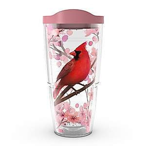 Tervis Sakura Cardinal Made in USA Double Walled Insulated Tumbler Travel Cup Keeps Drinks Cold & Hot, 24oz, Classic