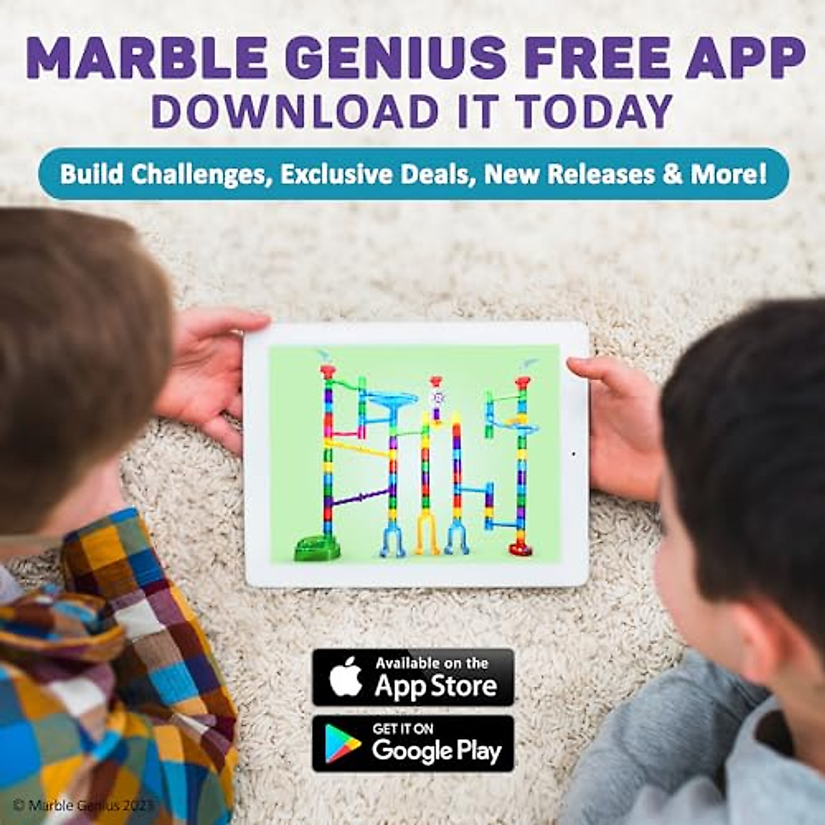 Marble Genius Marble Run - Maze Track Easter Toys for Adults, Teens, Toddlers, or Kids Aged 4-8 Years Old, 150 Complete Pieces (85 Translucent Marbulous Pieces + 65 Glass-Marble Set), Super Set