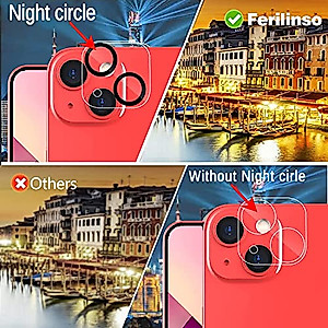 Ferilinso Designed for iPhone 13 Mini Screen Protector, 3 Pack HD Tempered Glass with 2 Pack Camera Lens Protector, Case Friendly, 9H Hardness, Bubble Free, 5G 5.4 Inch, Easy Installation