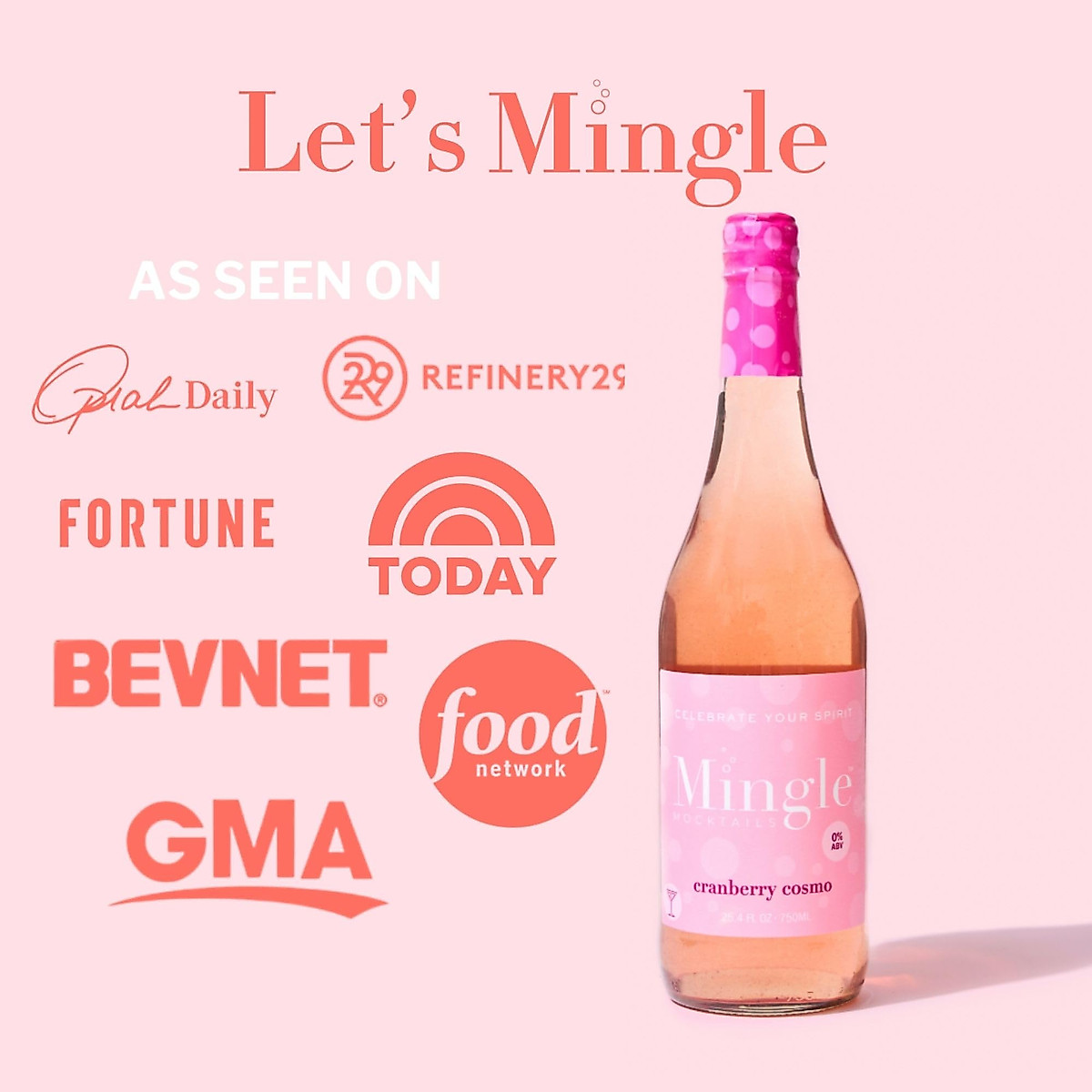 Mingle Mocktails Non Alcoholic Cocktails - 750ml Bottles (Various Flavors, 5 Bottle Pack)