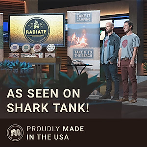 Radiate 2 Pack XL 8" Portable Campfire As Seen On Shark Tank - Up to 5 Hours of Burn Time - Reusable Travel Fire Pit for Camping, Patios and Beach Days - Great Alternative to a Real Fire - Made in USA