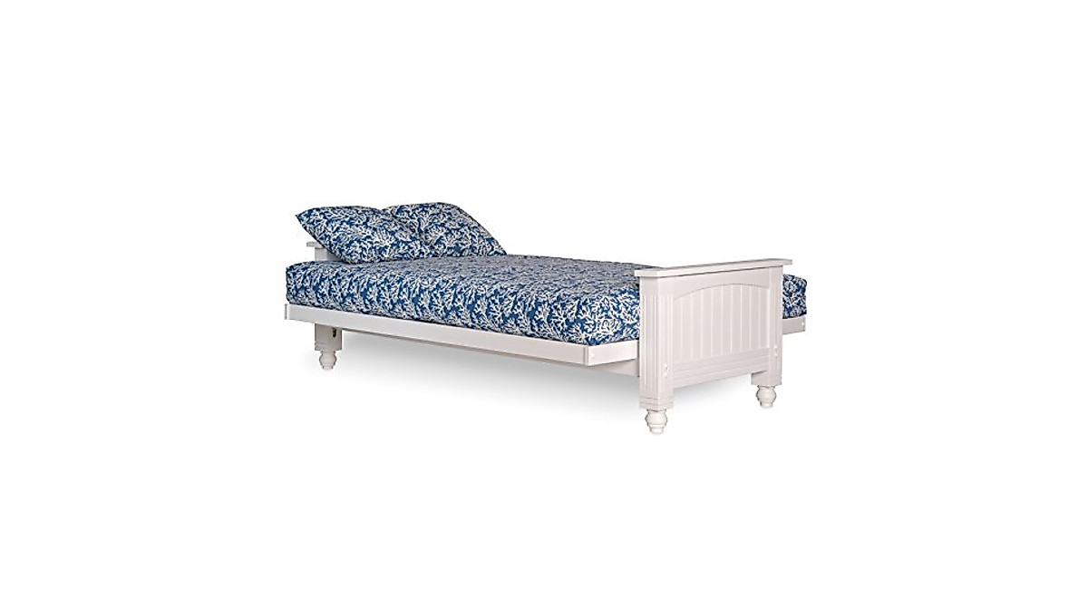 Cottage Futon Frame Queen Size Satin White - Solid Hardwood Design