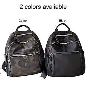 Women Nylon Backpack Anti-theft Fashion Casual Lightweight Travel Shoulder Bag Waterproof Bag (Camo)