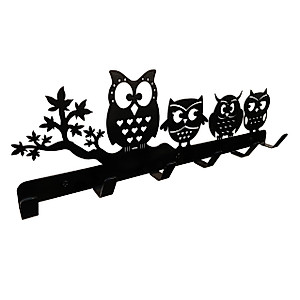 HeavenlyKraft Home Coat Hooks Wall Mounted 6 Hooks, Entryway Organizer, Modern Coat Hooks for Wall Mounting, Towel & Robe Rack Heavy Duty. (OWL Family Coat Hooks)