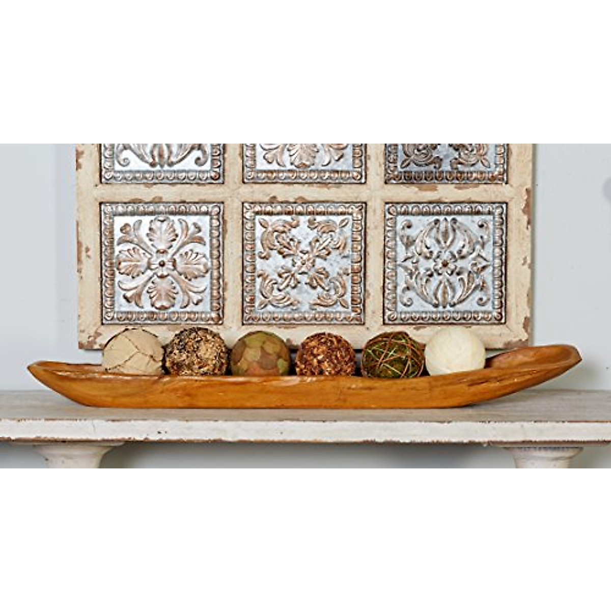 Deco 79 Teak Wood Handmade Live Edge Tray, 36" x 7" x 3", Brown