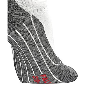 FALKE Men's RU4 Endurance Running Socks, Athletic No Shows, Medium Cushion, Breathable Quick Dry, Organic Cotton, White (White-Mix 2020), 9-10, 1 Pair
