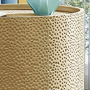 Christopher Knight Home Kaylee Modern Round Hammered Iron Accent Table (2 Pack) -Gold