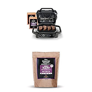 Ninja OG701 Woodfire Outdoor Grill, 7-in-1 Master Grill, BBQ Smoker, & Outdoor Air Fryer plus Bake, Roast, Dehydrate, & Broil, Woodfire Technology, with Robust Pellets