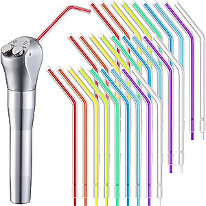 Dental Air Syringe Tip Water Syringe Tip Disposable Spray Nozzles Tips Assorted Rainbow Triple 3 Way Water Syringe Connector for Oral Teeth Cleaning (1000 Pieces)