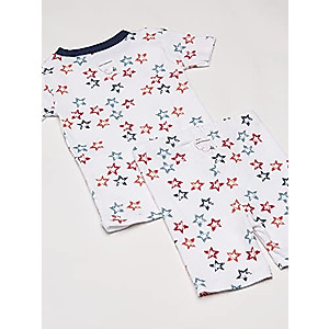 Burt's Bees Baby Baby Boys' Pajamas, Tee and Pant 2-Piece Pj Set, 100% Organic Cotton, Patriotic Tee & Shorts, 4X-Small
