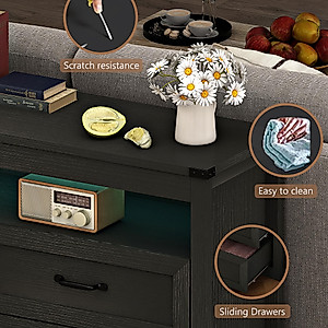 BORNOON 4-Drawer Dresser for Bedroom, Chest of Drawers with Ample Storage, Modern Farmhouse-Style Wooden Dresser for Bedroom, Hallway, Entryway, Closet, Black