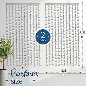 2 Pack Spicy Shining Silver Bridal Shower Backdrop - Foil Curtains - Creative Bachelorette Party Decorations - Bridal Shower Decor for Photoshoots - 3.3 x 6.6 Ft