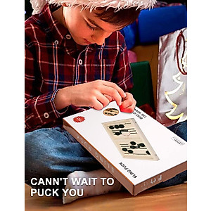 Fast Sling Puck Game, Slingshot Games Toy, Larger Wooden Hockey Game Sling Puck, Super Winner Board Games Toys for Adults, Kids, Parent-Child Interactive Chess Toy Board Table Game