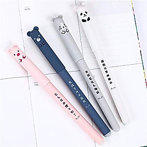 JSPOYOU 4 x Cute Kawaii Cartoon Cat Gel Ink Pen Ballpoint 0.35mm Blue Ink Student 2ML