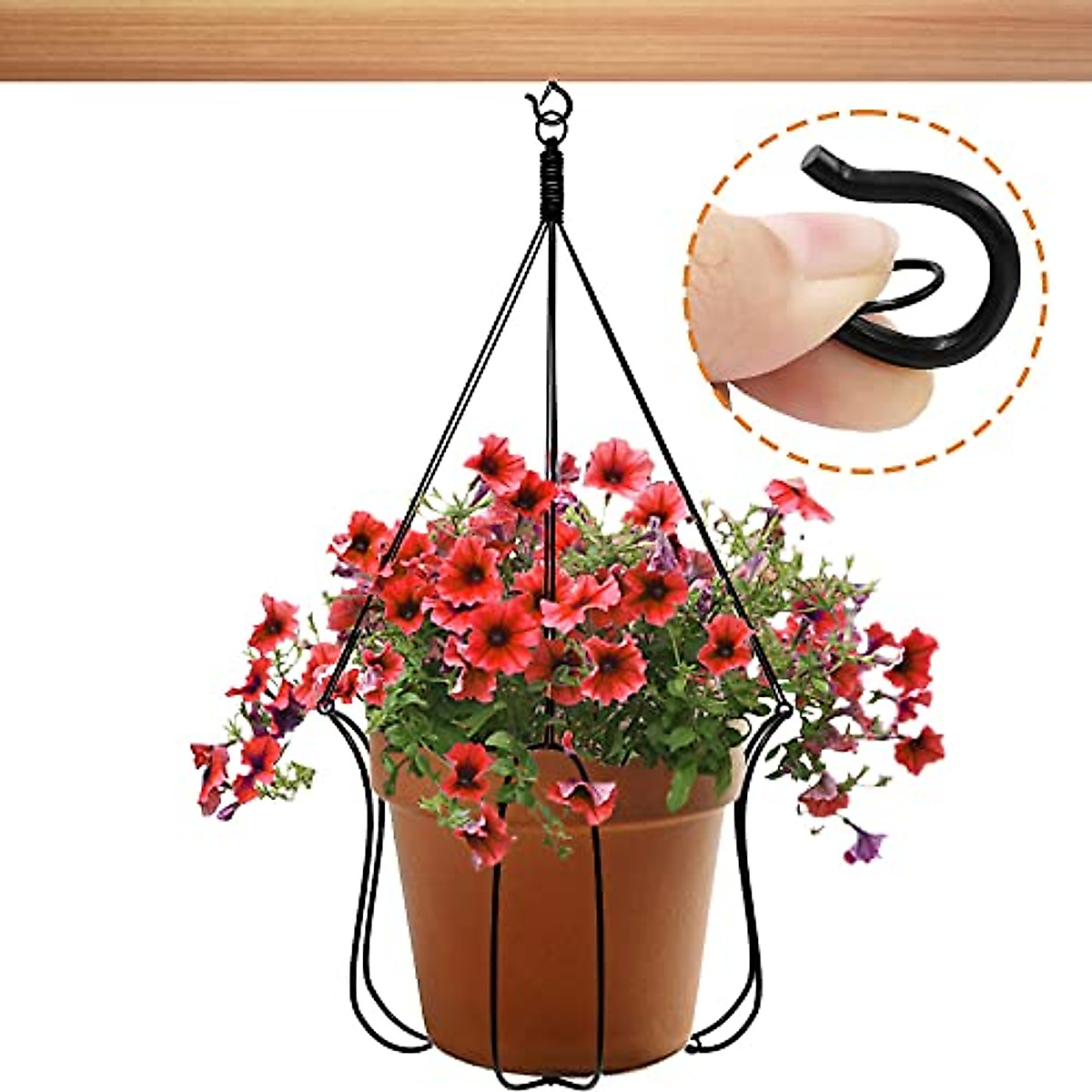 Sivya 20 Pack Outdoor Hanging Hooks Screw Hooks Wall Cabinet Ceiling Hooks with Safety Buckle Design