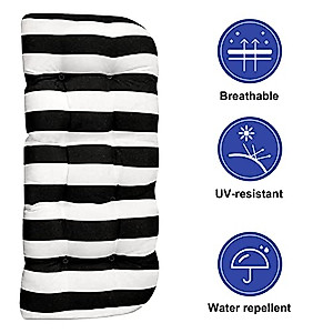 INFBLUE Tufted Bench Cushion for Outdoor Furniture Patio Swing Cushions Overstuffed Outdoor Loveseat Cushions with Round Corner 44" x 19"