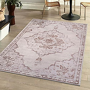 JONATHAN Y MDP400A-3 Alhambra Ornate Medallion Modern Indoor Area-Rug Vintage Bohemian Easy-Cleaning Bedroom Kitchen Living Room Non Shedding, 3 ft x 5 ft, Cream/Red