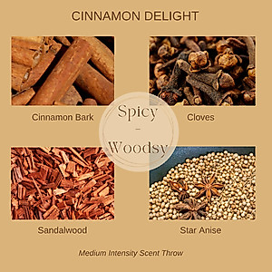 Fall Fresh Cinnamon Bark Essential Oil - Warm & Spicy Pure Beeswax Candle - 90+ Hours Long Burning - Non-Toxic Scented Candles for Autum Home Decor & Aromatherapy for Anxiety Relief - Natural - 15 OZ