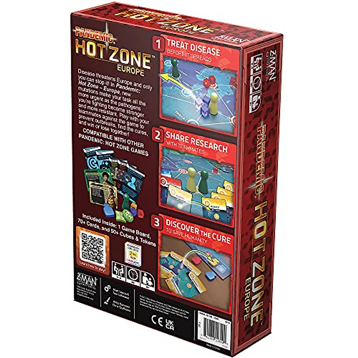 Pandemic Hot Zone: Europe Board Game - Cooperative Disease-Fighting Adventure, Strategy Game for Kids and Adults, Ages 8+, 2-4 Players, 30 Minute Playtime, Made by Z-Man Games