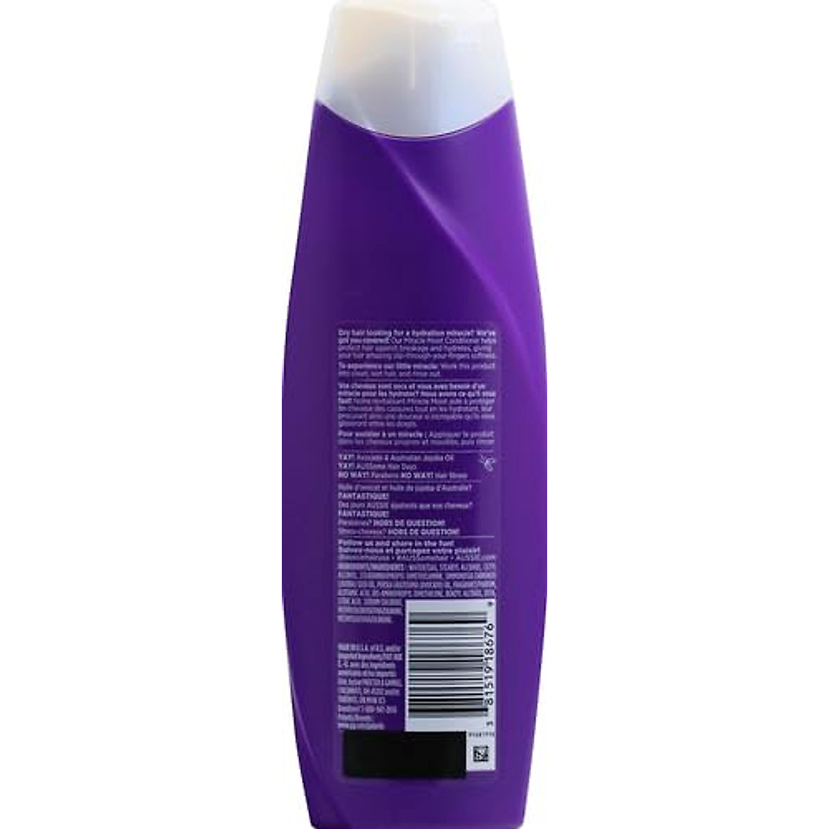 Aussie, ParabenFree Miracle Moist Conditioner w Avocado Jojoba Oil For Dry Hair, Citrus, 12.1 Fl Oz