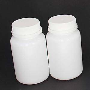 Bettomshin 10pcs 150g PE Plastic Bottles, Wide Mouth Lab Solid Bottles, White Solid Sample Seal Sample Storage Solid Bottle for Holding Hold Solid Medicines