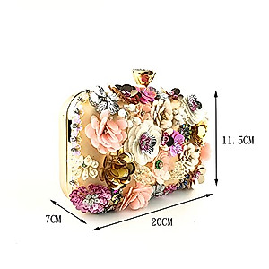 JIAJIA 3815 Women's Purses Handbags Envelope Clutch Bags Rhinestone 3D Sequins Wedding Evening Bag,Champagne