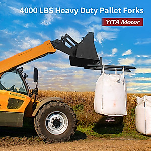 YITAMOTOR 60" 4000LBS Clamp on Pallet Forks Heavy Duty Forks for Tractor Loader Bucket