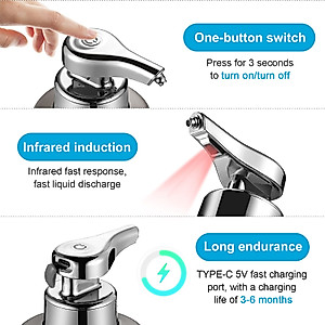 Automatic Foaming Soap Dispenser Touchless, Kitchen Soap Dispenser, Foam Hand Free Soap Dispenser Bathroom, Auto Soap Dispenser Touchless (Smoky, Foam)