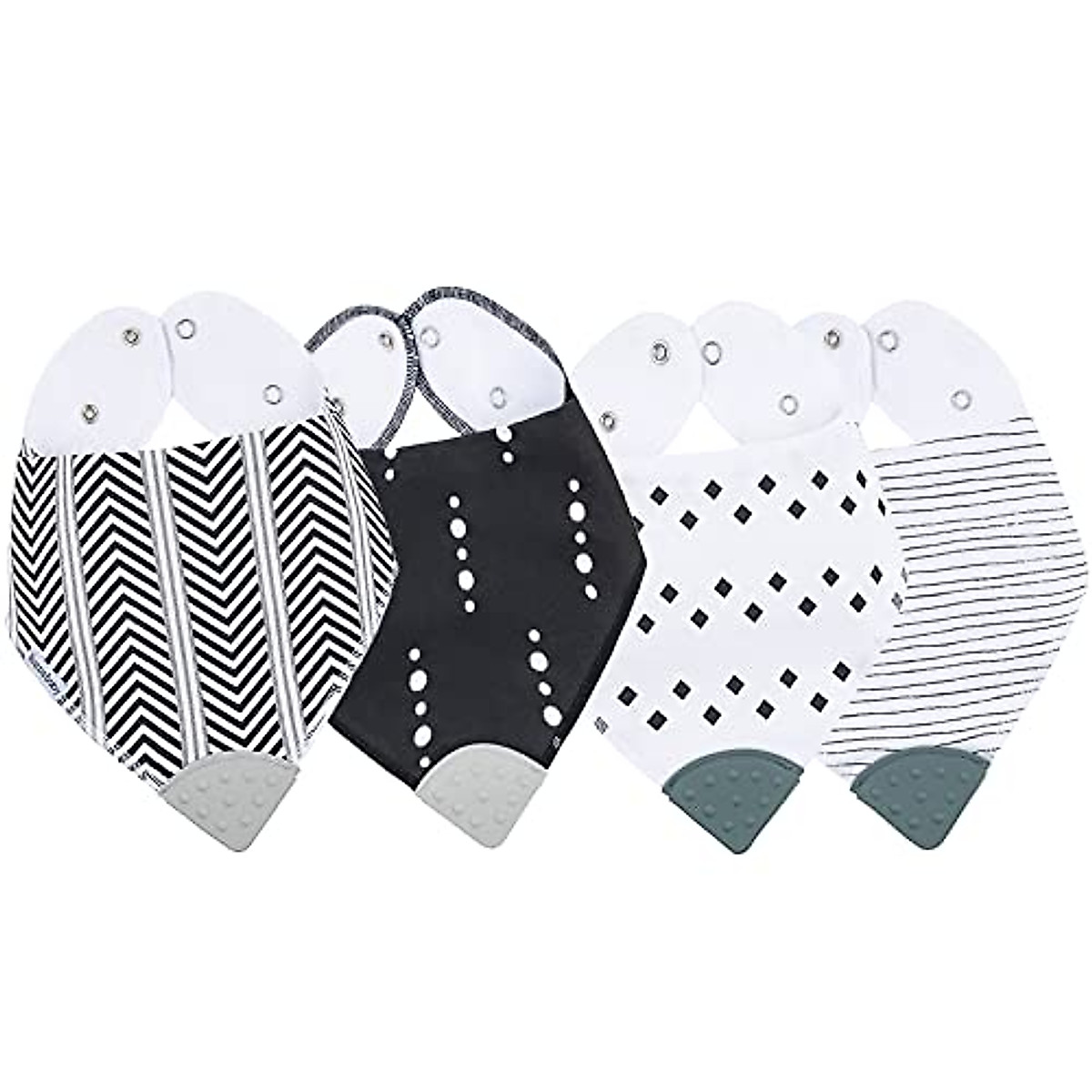 Bazzle Baby Bandana Bib Teething Bib with teether corners for Natural Teething Relief Cotton & Fleece Soak Up Drool Bib