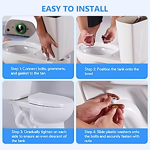 RAINGOWN Toilet Tank to Bowl Gasket Kit for American Standards Toilet Part Champion 4 AS738756-0070A, 3 Inch Toilet Tank Replacement Kit Includes Gasket & Bolt Kit with Handle