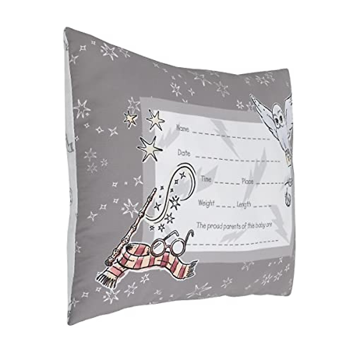 Warner Brothers Harry Potter Magical Moments Grey and White Keepsake Pillow