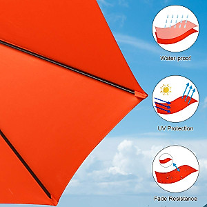 Tangkula 15 Ft Patio Double Sided Umbrella with Base, Extra Large Market Outdoor Twin Table Umbrella with Crank Handle