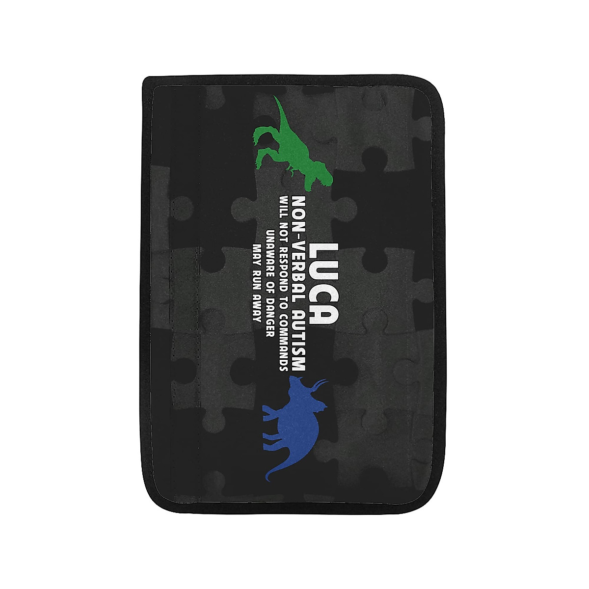 AprilLove Non Verbal Autism Seat Belt Cover Special Need Autistic Car Seat Belt Covers for Kid Children Autsim Awareness Medical Alert Personalized Name, 7'' x 10''