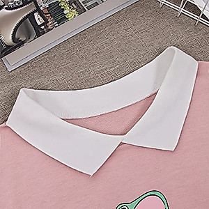 CM C&M WODRO Women Frog Sweatshirt Graphic Aesthetic Oversize Pullover Clothes Long Sleeve T-Shirt with Pocket (Pink, Medium)