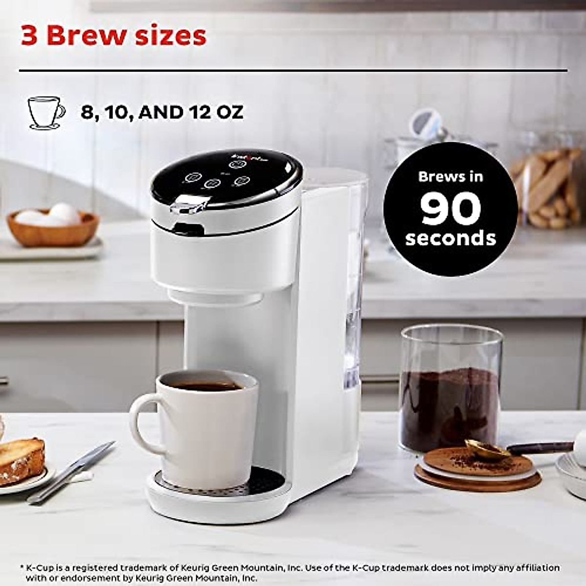 Instant Solo Single Serve Coffee Maker, From the Makers of Instant Pot, K-Cup Pod Compatible Coffee Brewer, Includes Reusable Coffee Pod & Bold Setting, Brew 8 to 12oz., 40oz. Water Reservoir, White