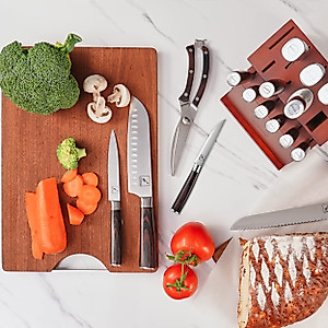 imarku Knife Set, 16PCS Professional Kitchen Knife Set with Block, Knife Sets for Kitchen with Block and Sharpener, Japan Steel Chef Knives Set for Kitchen, Ideal Gifts for Men Women