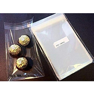 100 Pack 4 3/4in. X 6 1/2in Clear Resealable Cello/Cellophane Treat Bags Self Sealing Bags Food Safe for Cookie Candle Soap Candy Bakery Gift