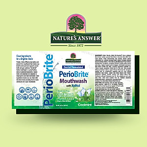 Nature's Answer Periobrite Cool Mint All-Natural Mouthwash | Promotes Healthy Teeth & Gums | Fights Bad Breath | Flouride-Free, Alcohol-Free & Gluten-Free | No Articial Preservatives 16oz (2 Pack)