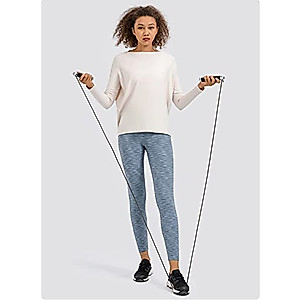 Long Sleeve Workout Tops for Women Workout Clothes for Women Yoga T-Shirt Loose Fit Tee Tops Cream