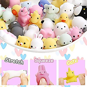 ROSYKIDZ 40pcs Mochi Squishy Toys Bulk, Kids Party Favors Squishies Stress Toys Pack Includes Unicorn and Animals Toy for Kids Boys Girls Class Prize Box Items, Desk Mini Toys for Classroom Rewards