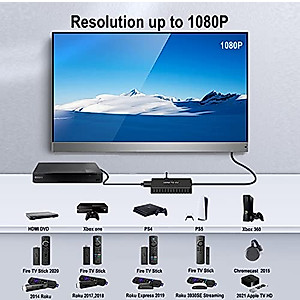 Dingsun RCA to HDMI Converter, Composite to HDMI Converter, AV to HDMI Adapter (HDMI to RCA Converter)