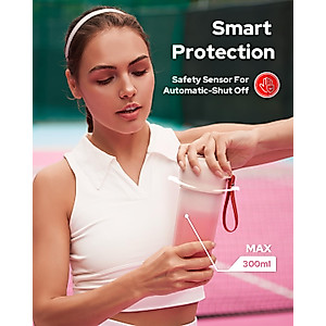 IHOM Portable Blender, Rechargeable Cordless Portable Blender for Shakes and Smoothies,10.5Oz BPA-Free Mini Blender,30 Watts, Single Serve Blender Cup for Kitchen, Gym, Travel, Office (Cream White)