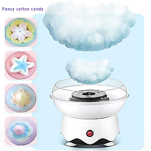 CR Party Cotton Candy Maker, Homemade Portable White Cotton Candy Machine for Kids Birthday Party Christmas Gift, White-S1