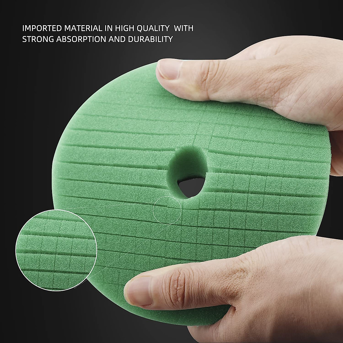 SPTA Polishing Pads, 5Pc 6 Inch 150mm Orbital Buffer Polisher Pads and 1Pc Microfiber Buffing Pads, Foam Polish Pad for Compounding, Polishing and Waxing, for 6''/150mm Backing Plate Car Polisher