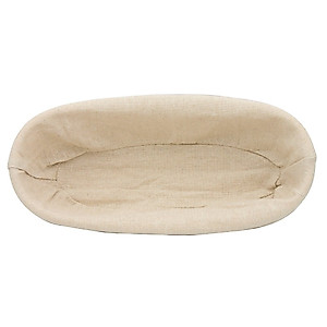 12 inch Oblong Oval Banneton Bread Proofing Basket, Brotform Bread Dough Proofing Rattan Basket +Liner Combo Set