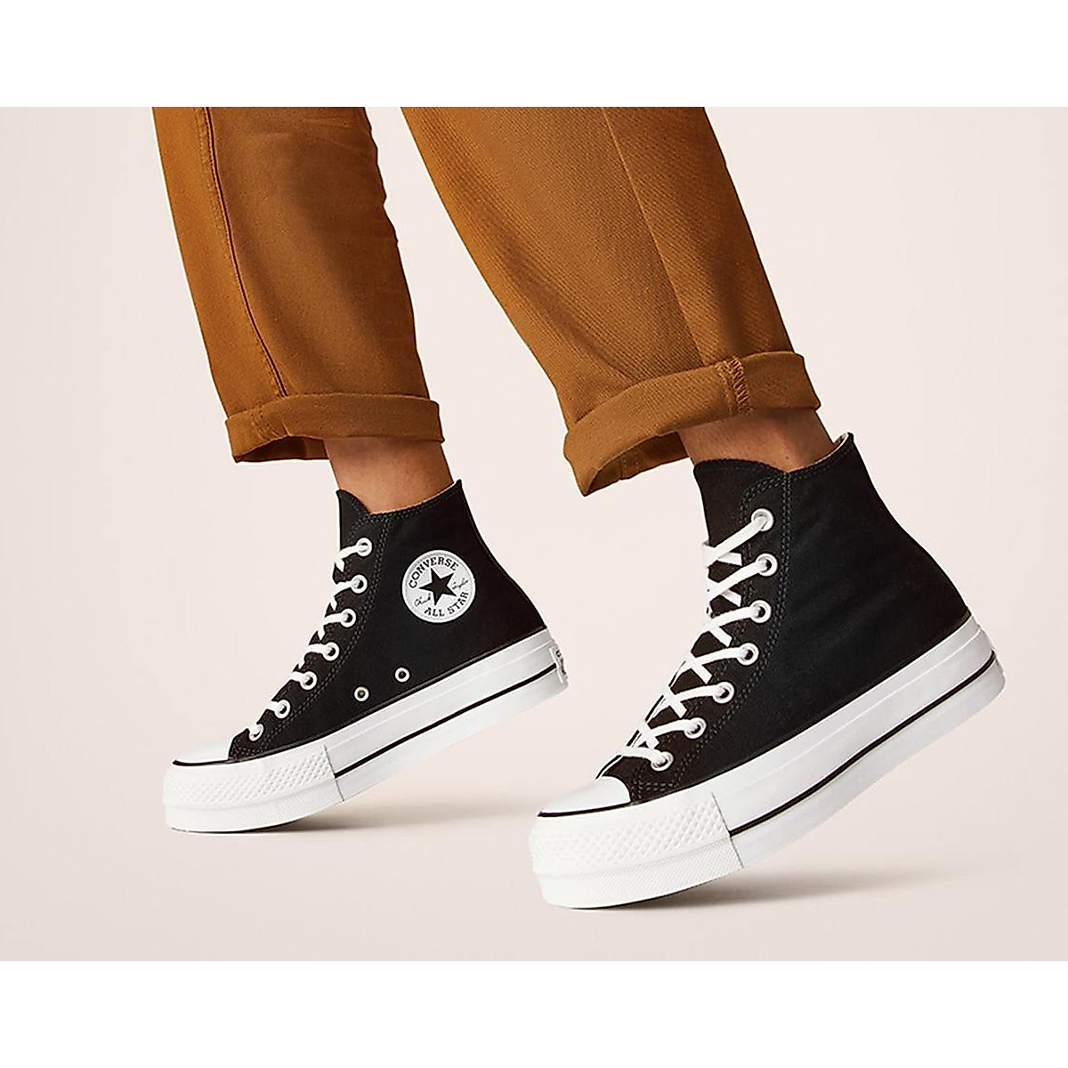 Converse Women's Chuck Taylor All Star Lift High Top Sneakers, Black/White/White, 8.5 Medium US