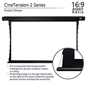 Elite Screens CineTension 2 Projector Screen, 120-inch 16:9, Indoor Electric Motorized Home Theater Automatic Front Projection Movie Office Presentations, TE120HW2| US Based Company 2-Year Warranty